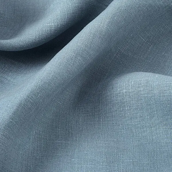 PIGLET IN BED Linen Blend Fitted Sheet - Dusk Blue
