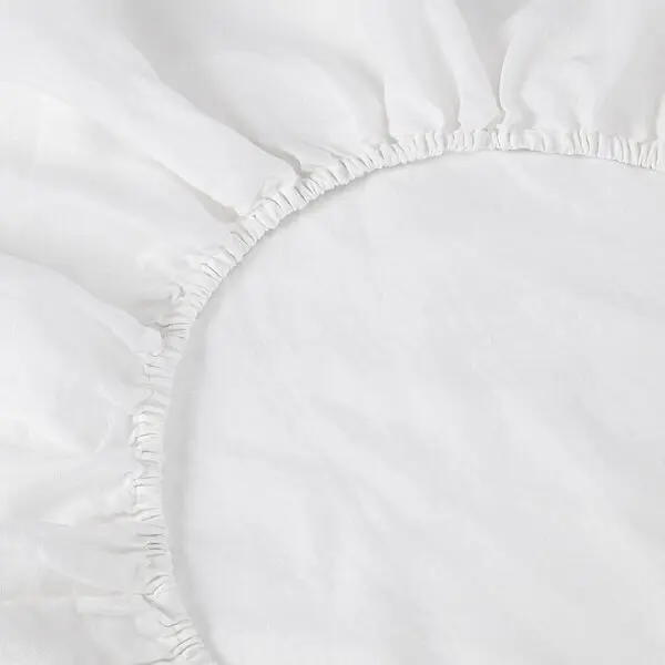 PIGLET IN BED Linen Blend Fitted Sheet - White