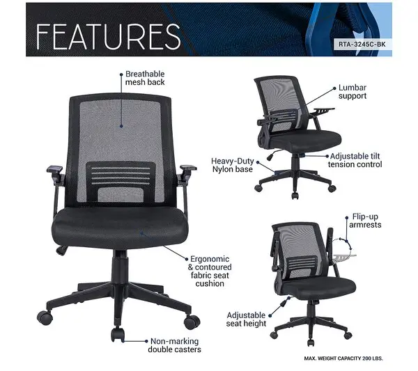 TECHNI MOBILI Ergonomic Office Mesh Chair