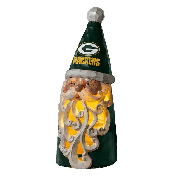 EVERGREEN Led 26 Santa Lit Garden Statue Withnfl Team Logo - One-color