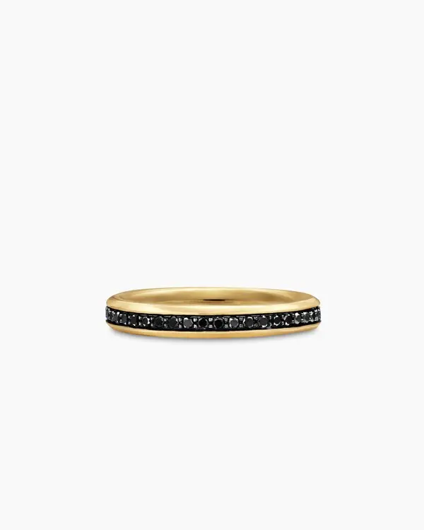 David Yurman Beveled Band Ring In 18k Yellow Gold With Diamonds - Black Diamond