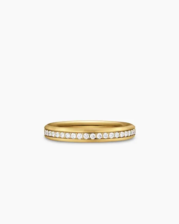 David Yurman Beveled Band Ring In 18k Yellow Gold With Diamonds - Diamond