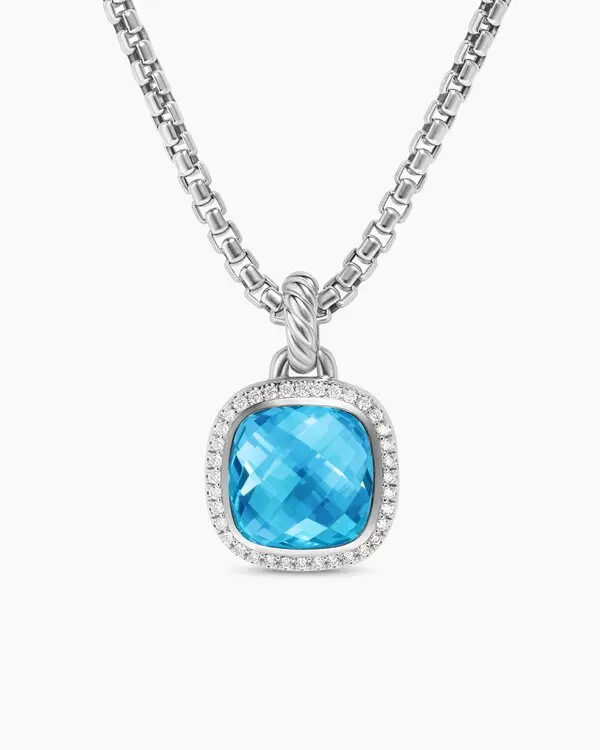 David Yurman Albion® Pendant With And Diamonds - Blue Topaz