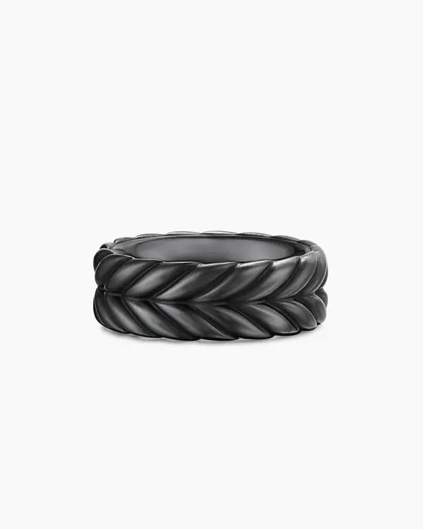 David Yurman Chevron Band Ring - Black Titanium