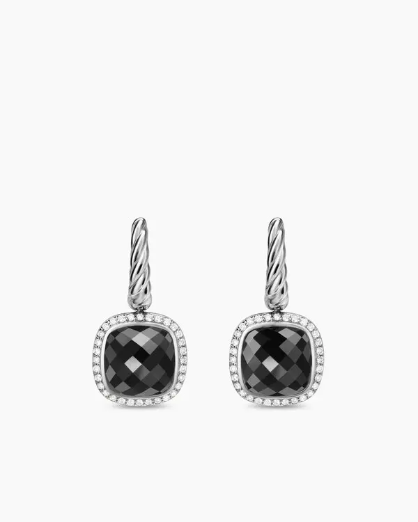 David Yurman Albion Drop Earrings With And Diamonds - Black Onyx