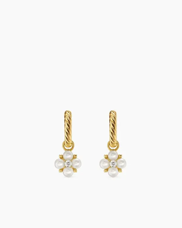 David Yurman Petite Modern Renaissance Pearl Drop Earrings - Akoya White Pearl
