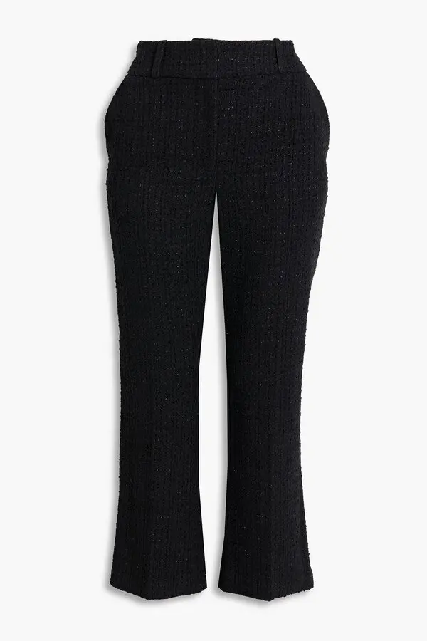 IRO PARIS Abema Cropped Metallic Tweed Flared Pants - Black