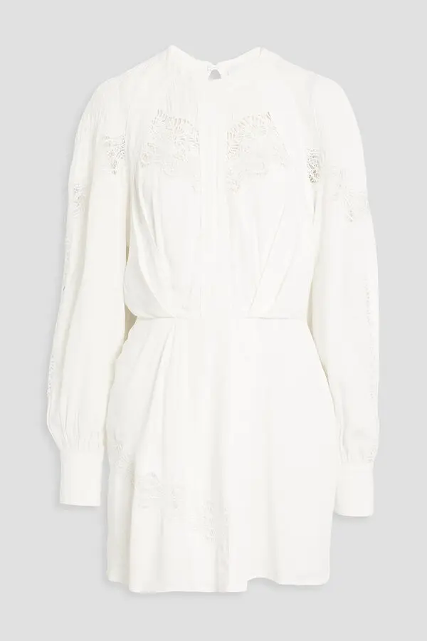 IRO PARIS Belinae Lace-trimmed Mini Dress - Off-white