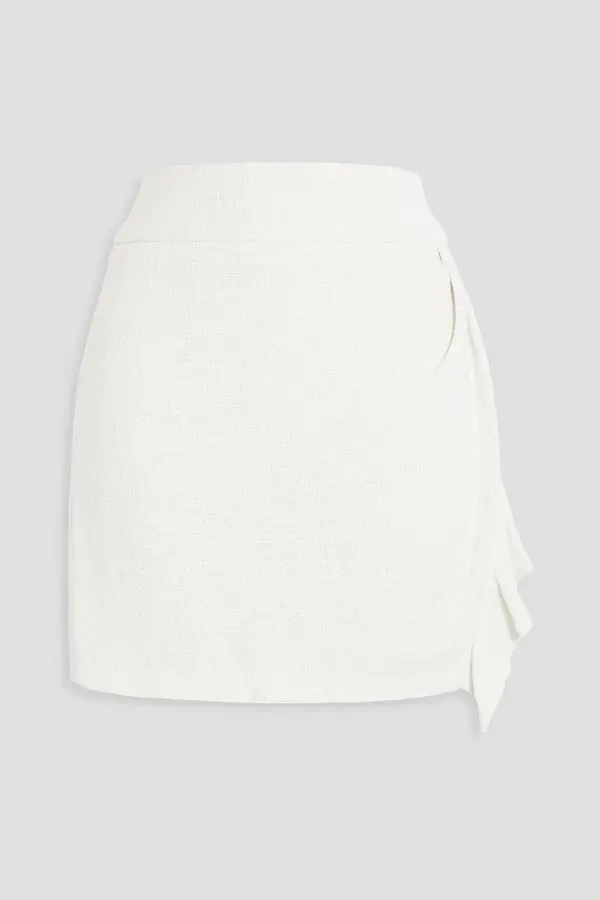 IRO PARIS Yoni Ruffled Metallic Tweed Mini Skirt - Off-white