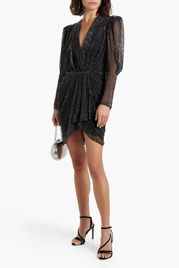 iro metallic dress IRO Women's Cilty Ruched Metallic Dress - Silver
