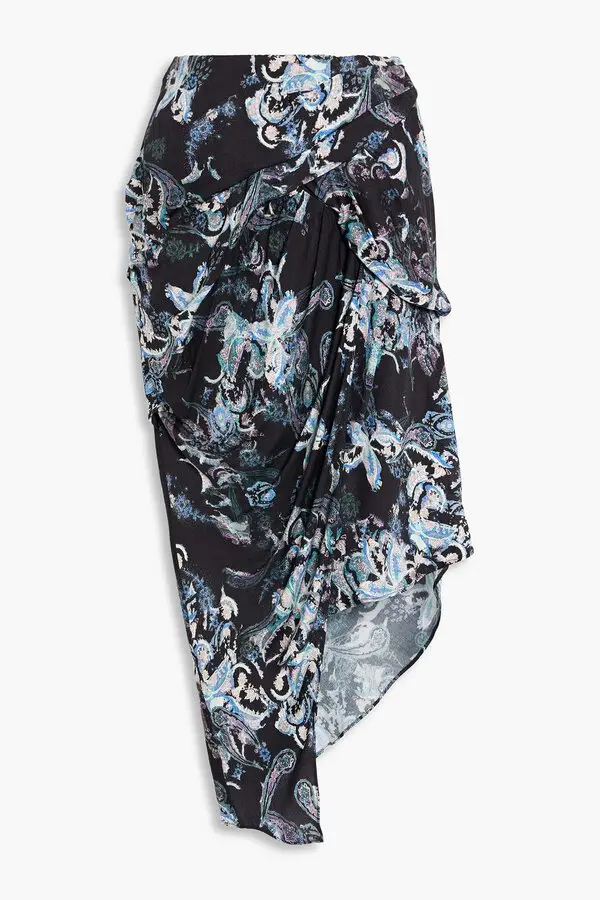 IRO PARIS Cartina Printed Twill Midi Skirt