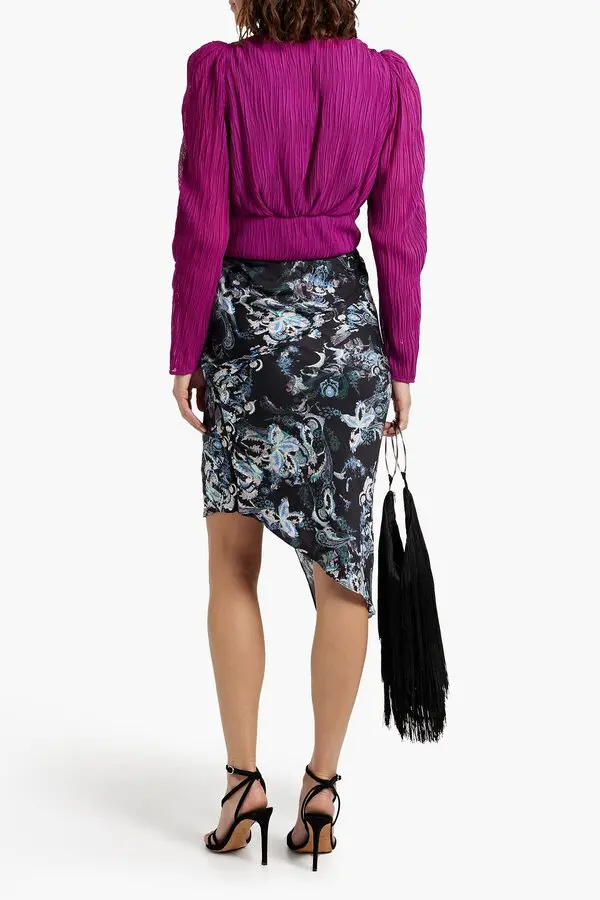 IRO PARIS Cartina Printed Twill Midi Skirt
