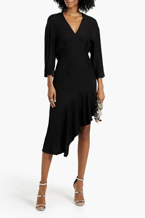 IRO PARIS Izae Asymmetric Chenille Dress - Black