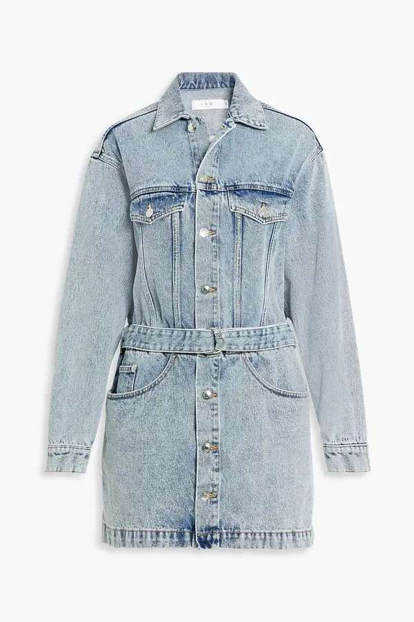 IRO PARIS Glacian Belted Denim Mini Dress