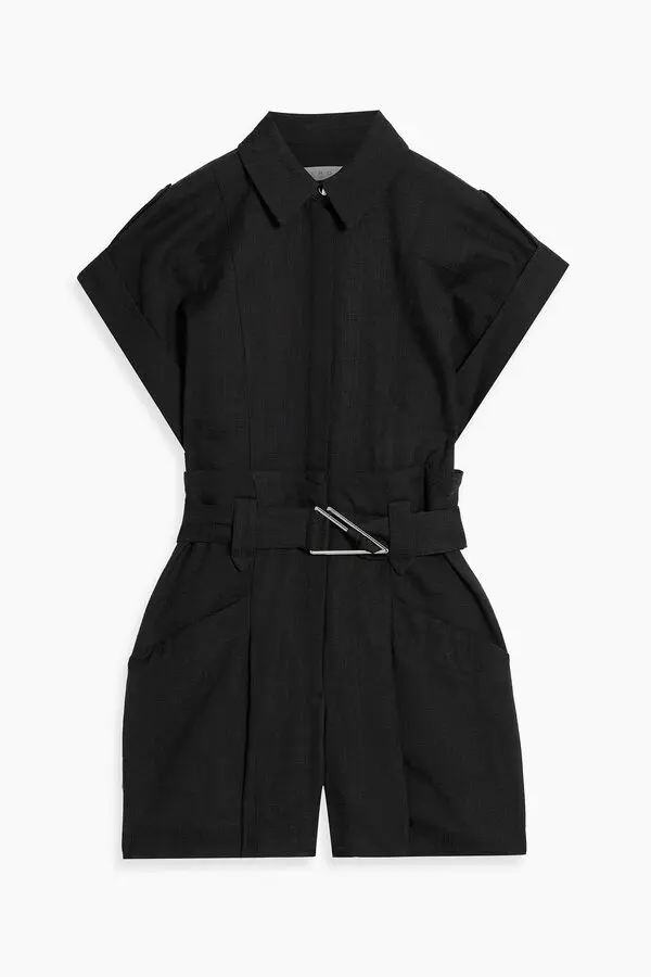 IRO PARIS Dorellia Belted Woven Playsuit - Black