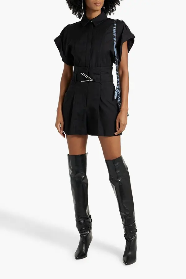 IRO PARIS Dorellia Belted Woven Playsuit