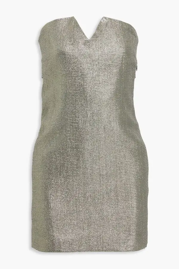 IRO PARIS Rayen Strapless Lamé Mini Dress