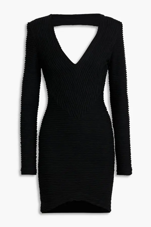 IRO PARIS Othilie Ribbed-knit Mini Dress - Black