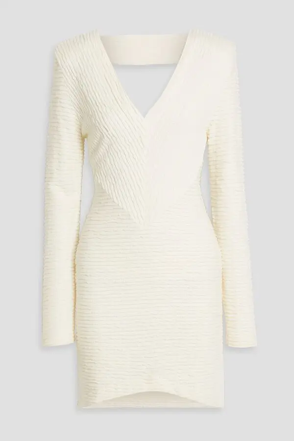 IRO PARIS Othilie Ribbed-knit Mini Dress - Ecru