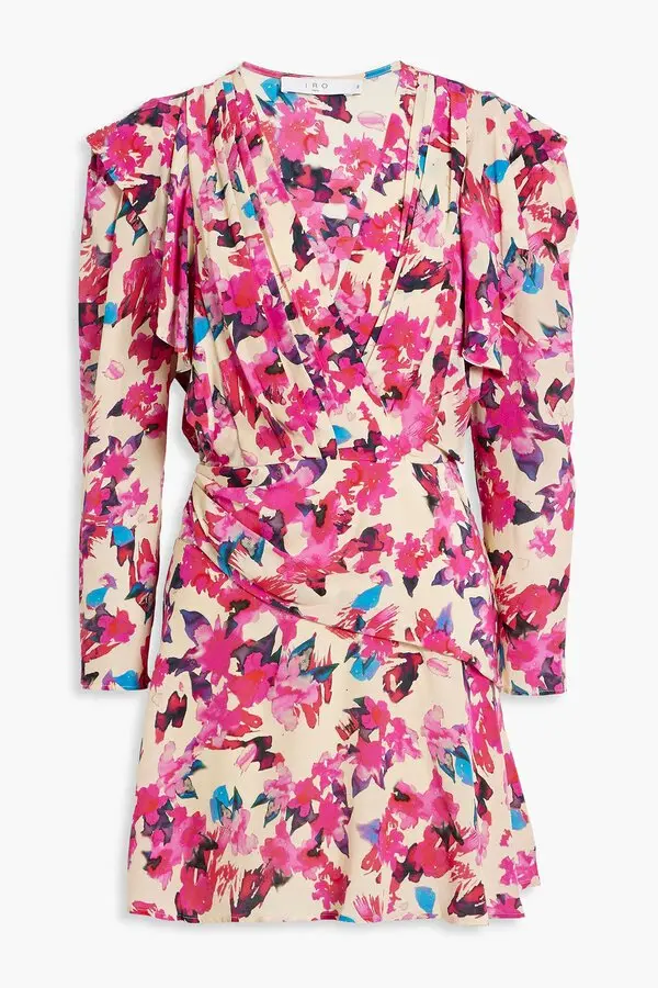 strapless open back dress Iro Divam Dress in Multico Pink