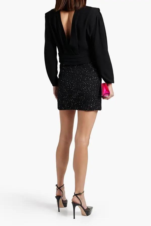 IRO PARIS Clarita Sequined Tweed Mini Skirt