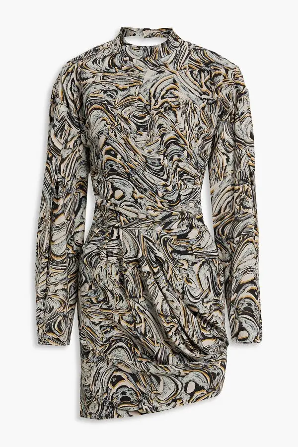 IRO PARIS Francia Printed Silk-crepe Mini Dress