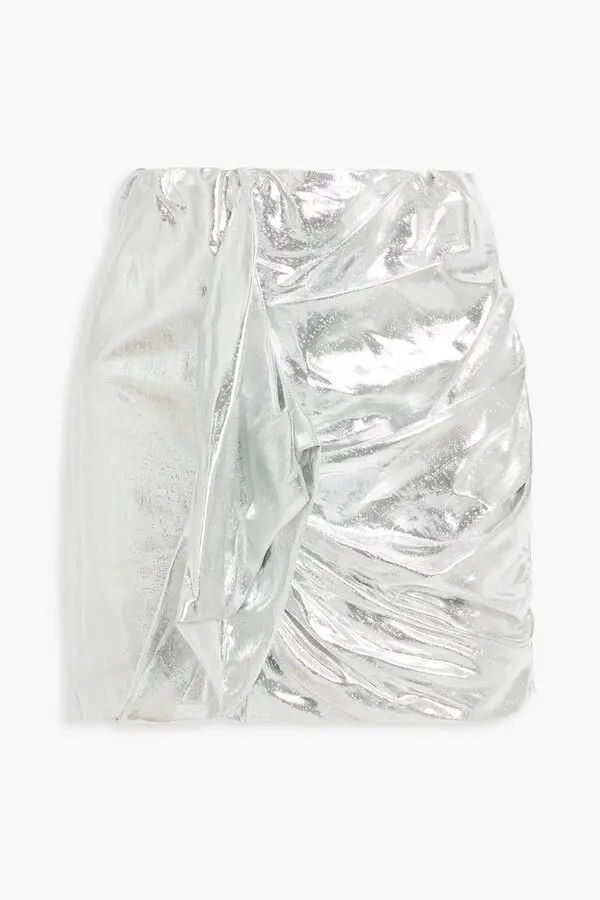 IRO PARIS Seiko Metallic Draped Mini Skirt