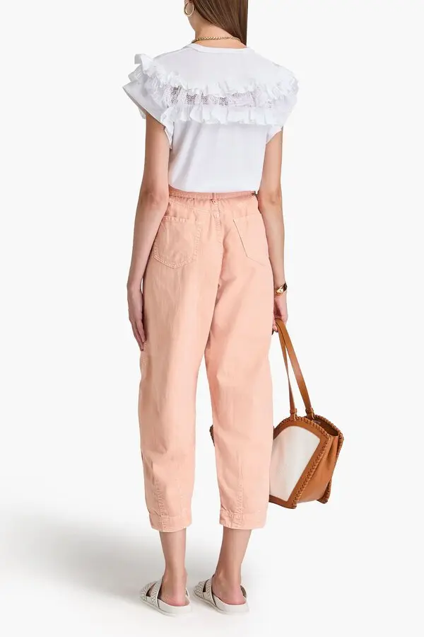 Zimmermann Cropped High-rise Tapered Jeans