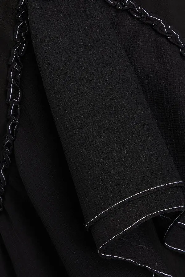 3.1 Phillip Lim Ruffled Topstitched Crepon Midi Dress