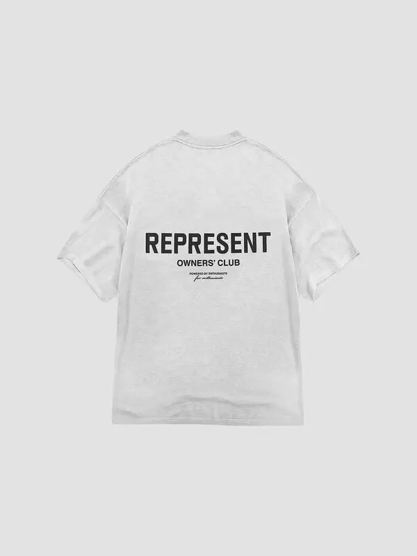 REPRESENT Owners Club Logo Cotton T-shirt - Ash Grey