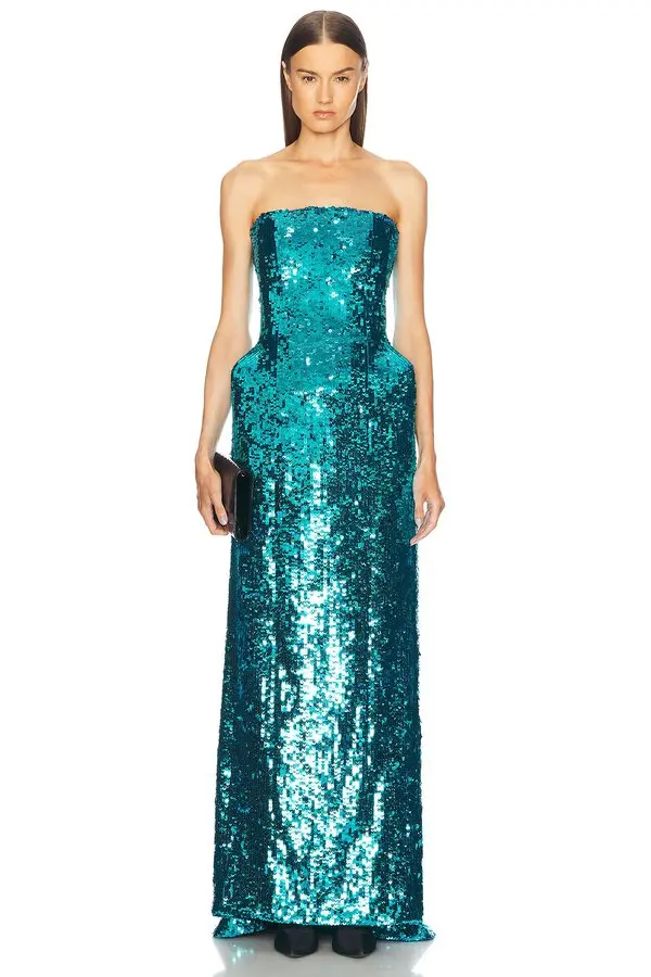 sachin and babi light blue dress House of Balenciaga - Evening ensemble - French main image 1