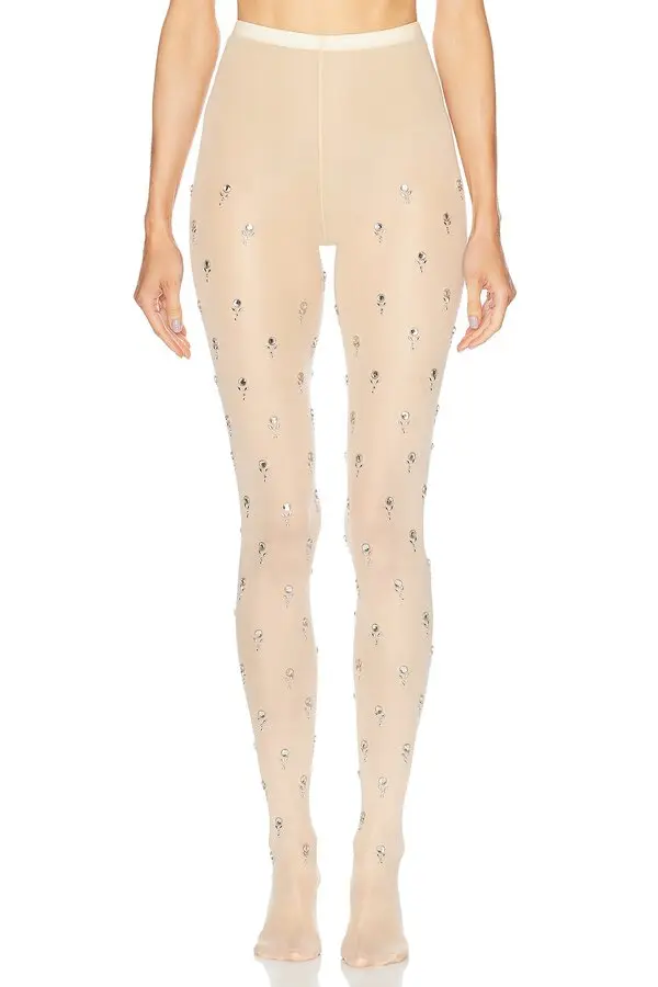 Rabanne Embellished Tights - Pink
