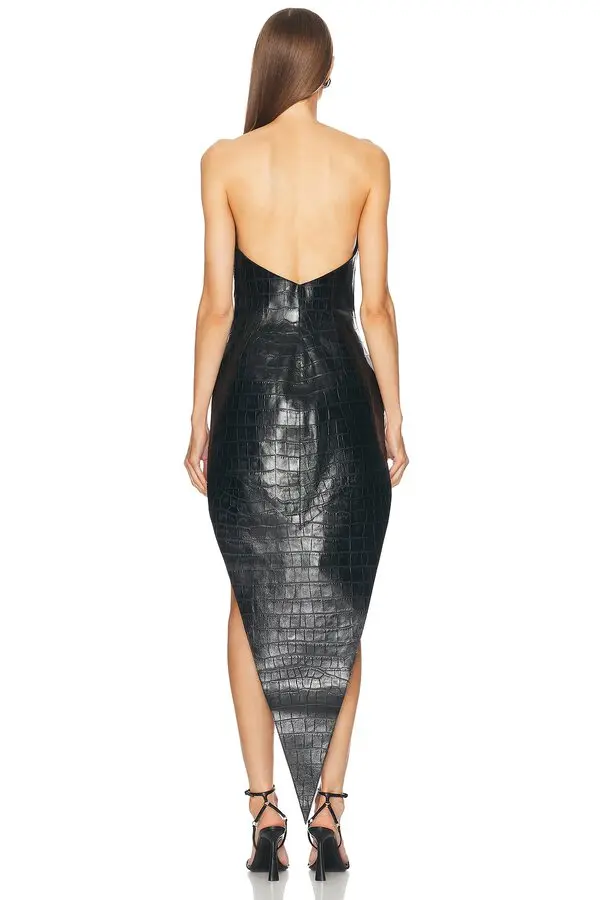 Alexander Wang Asymmetric Pointed Hem Leather Dress In Black - 42% Off |  Editorialist