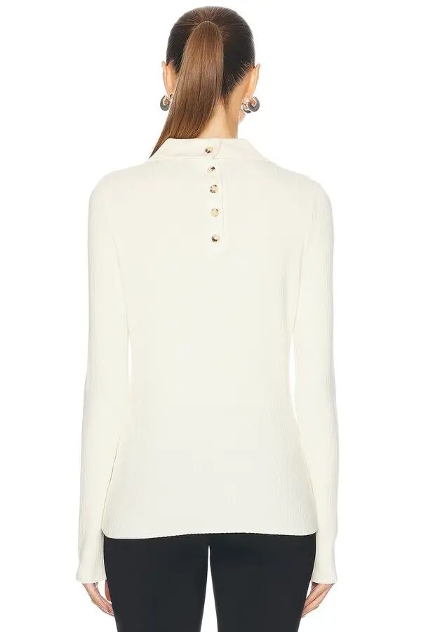 COURREGES Multi-buttons Light Wool Polo Top