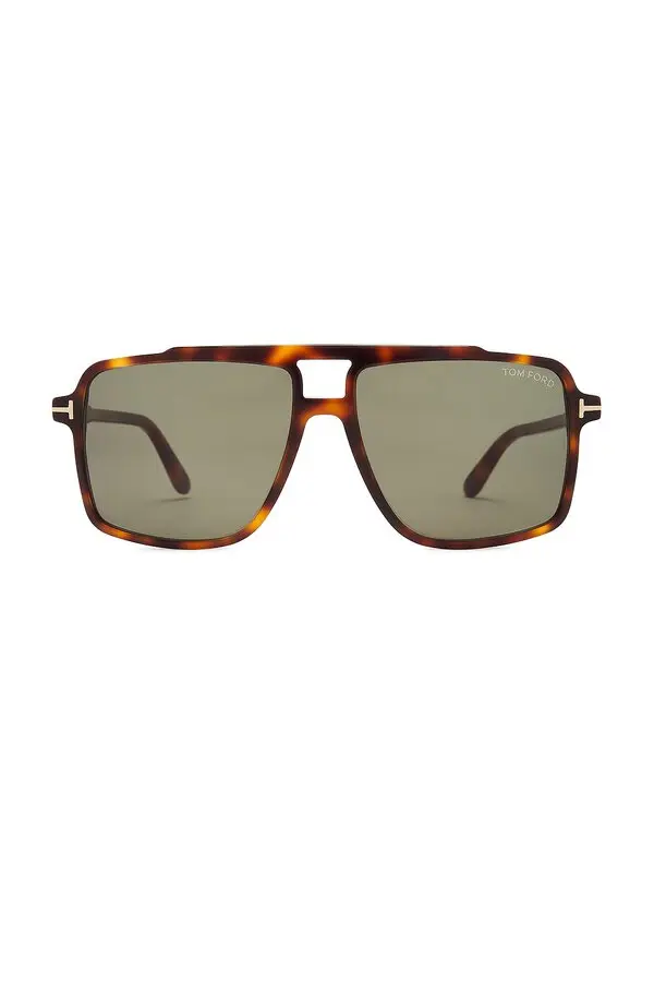 TOM FORD Kemp Sunglasses - Shiny Havana & Green