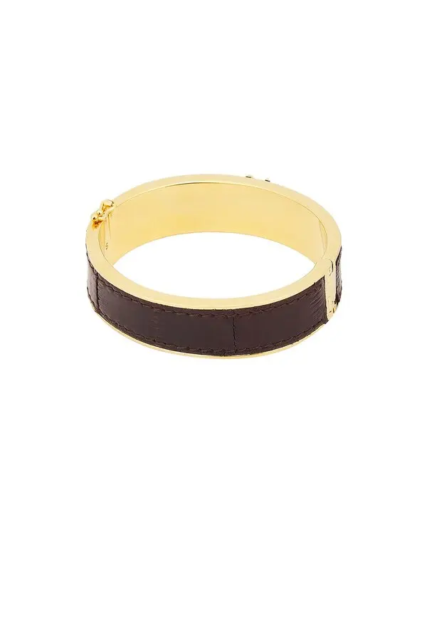 Saint Laurent Lizard Bangle - Scotch Brown & Dark Scotch Brown
