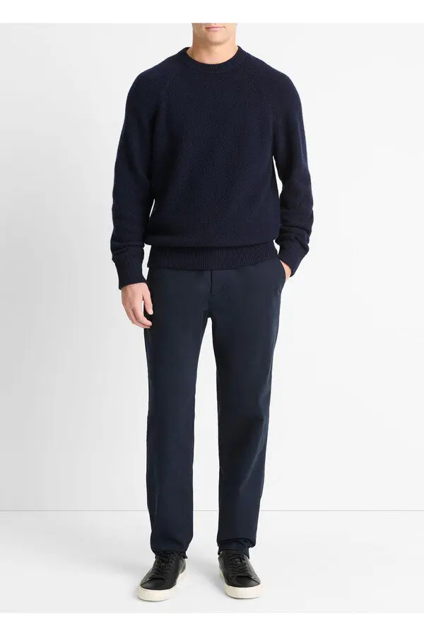 Vince Micro-Bouclé Wool-Cashmere Sweater Blue 50% Off