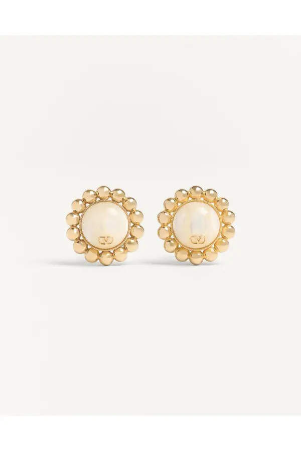 Valentino Garavani Pas Plus Metal And Pearl Clip-on Earrings - Gold