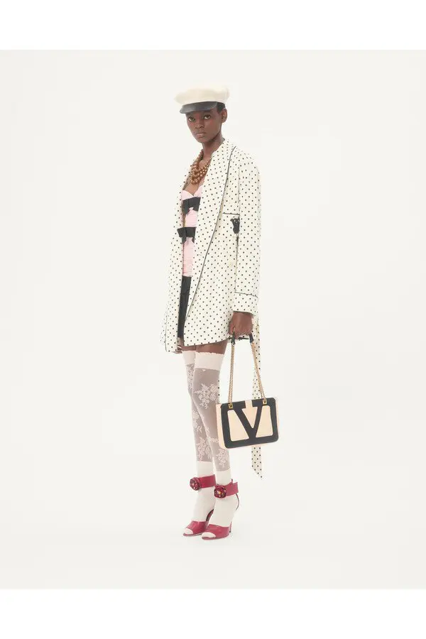 Valentino Garavani Viva Superstar Small Nappa Leather Shopping Bag - Black