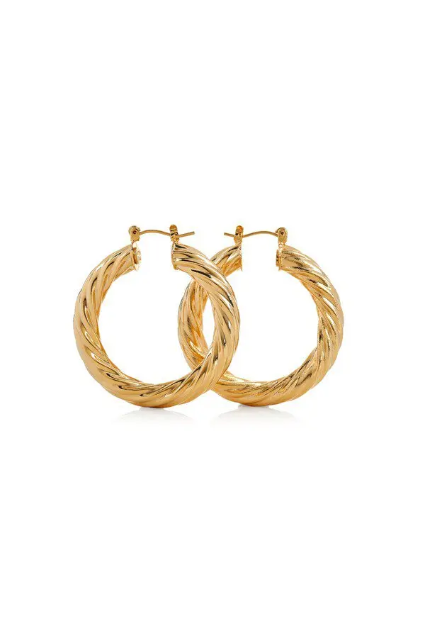 KENNETH JAY LANE Twist Rope Hoop Earrings