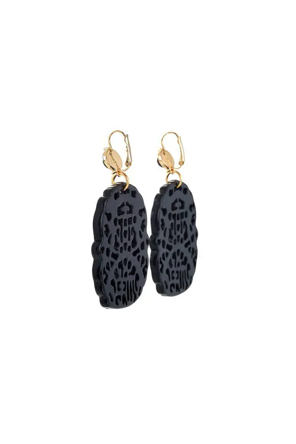 KENNETH JAY LANE Carved Wire Drop Earrings - Black