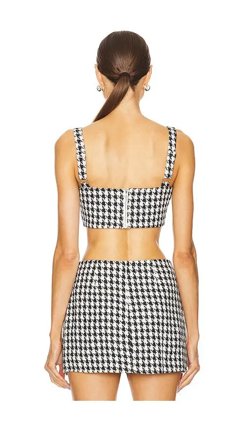 SNDYS. X Revolve Houndstooth Tweed Cropped Top