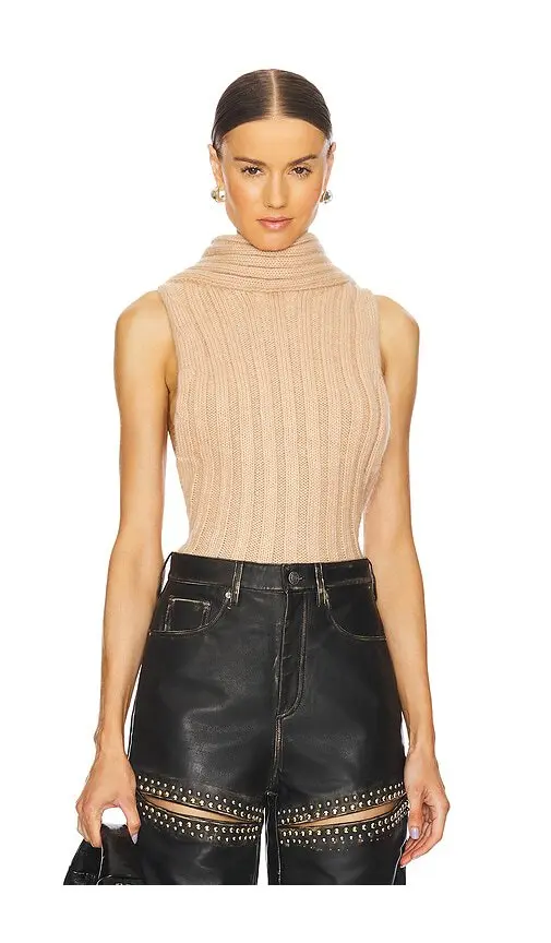 AREA Sleeveless Twisted Top - Beige