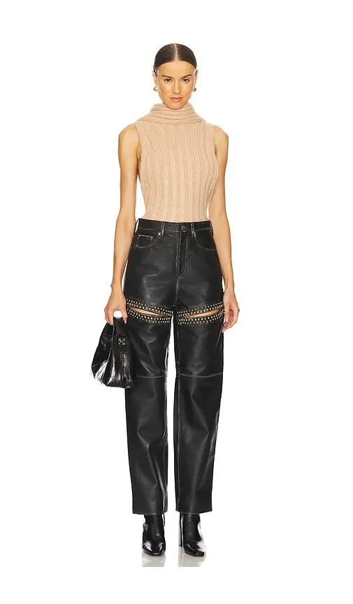 AREA Sleeveless Twisted Top - Beige