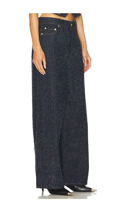 GANNI Fluffy Wide Leg Jeans