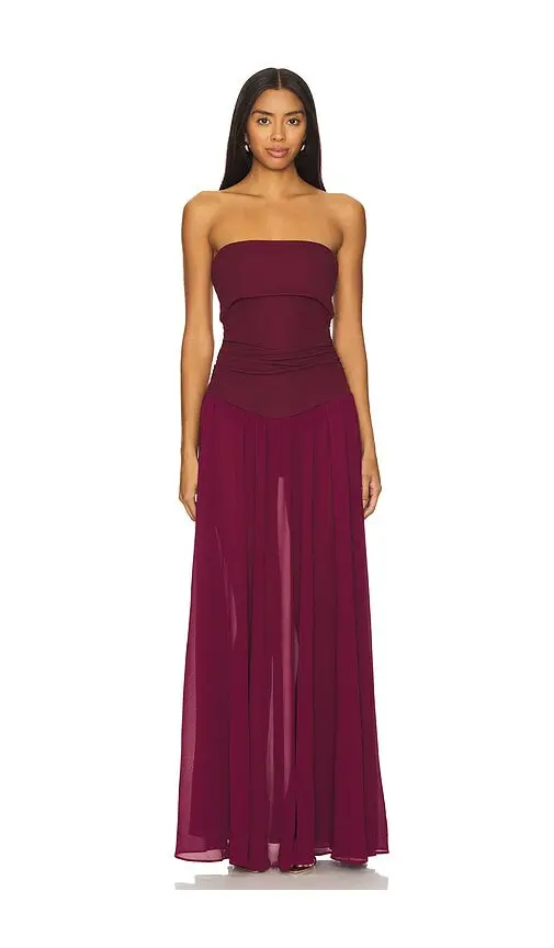 CAMILA COELHO Minji Maxi Dress - Maroon