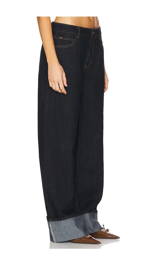 Lioness Top Model Cuffed Jeans - Dark Denim