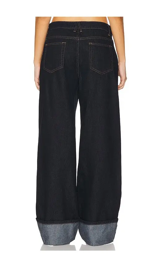 Lioness Top Model Cuffed Jeans - Dark Denim