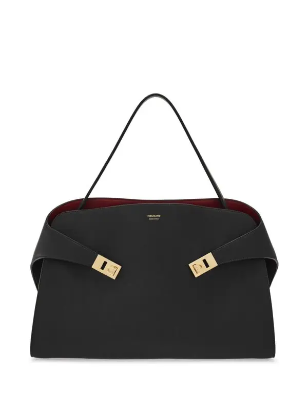 FERRAGAMO Medium Hug Shoulder Bag - Black
