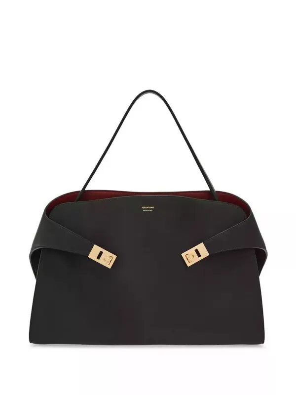 FERRAGAMO Large Hug Shoulder Bag - Grey